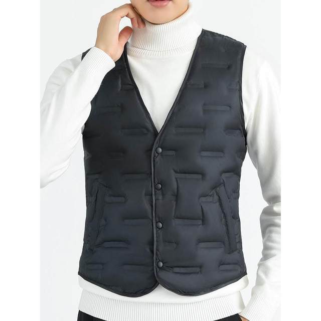Winter new men's down vest Light V -neck white duck down jacket inner ...