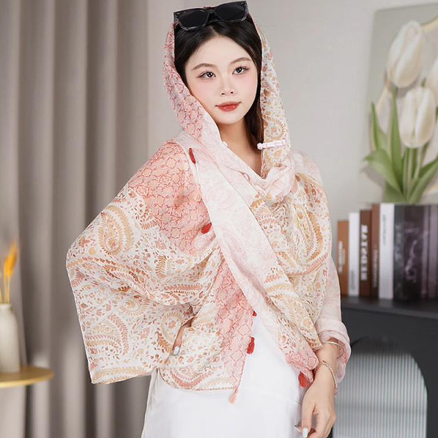 Ethnic style buckle sun protection shawl for women 2024 new summer thin ...