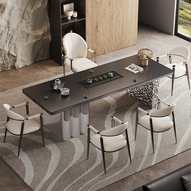 Slate tea table and chair combination light luxury modern high-end ...
