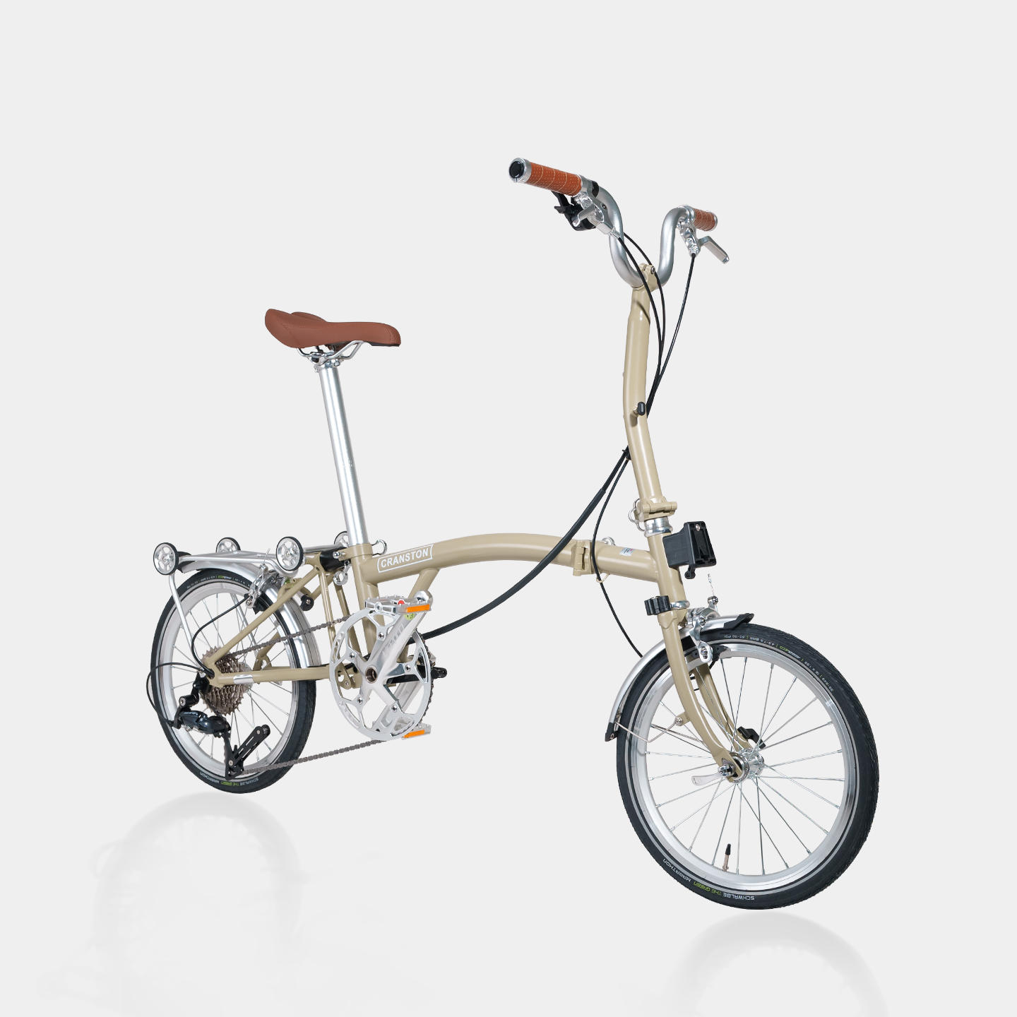 CRANSTON雅璞棕R9 Max 三折叠自行车成人超轻便携复古9速16寸单车-淘宝网