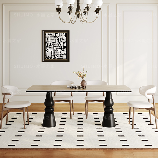 Retro solid wood Delifeng dining table rectangular designer style ...