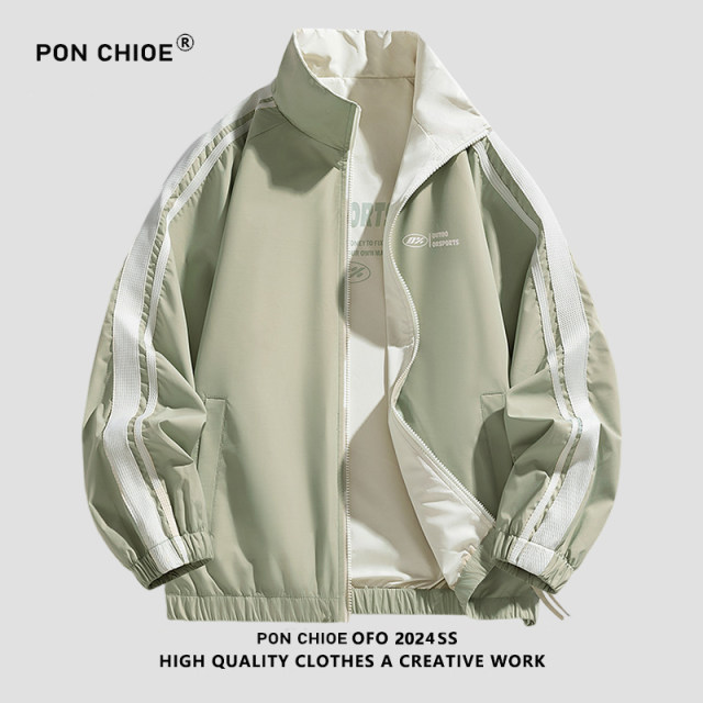 ponchioe spring and autumn new models wearing stand -up collar sports ...