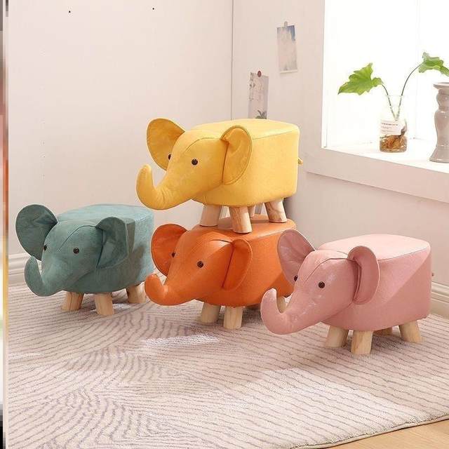 Creative elephant cute sitting stool living room house changing shoe ...