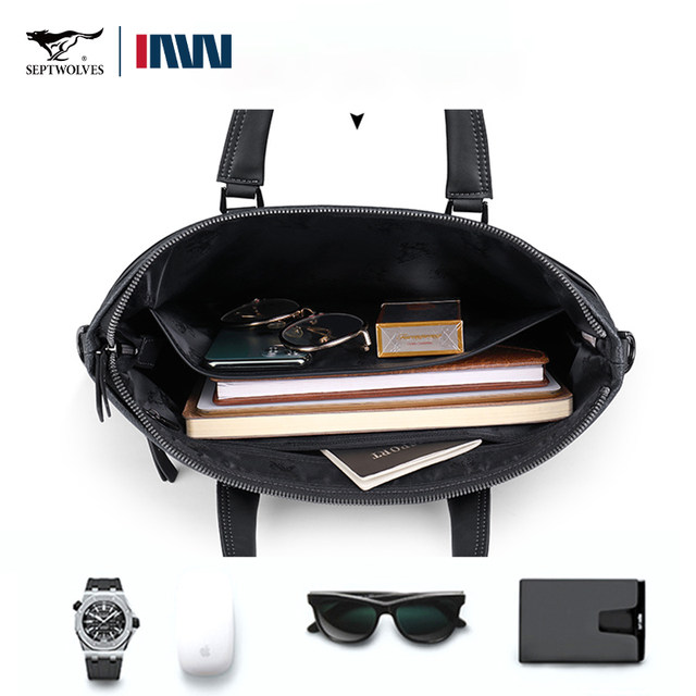 Seven Wolves Hand-in-Large Capacity Tote Bag 2025 New Men's Business ...