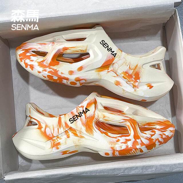 Senma hole shoes men's 2025 new summer outdoor wear hollow shit feel ...