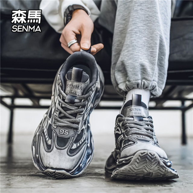 SENMA Men's Shoes 2025 New Autumn Rubbed Color Retro Dad Shoes Student ...