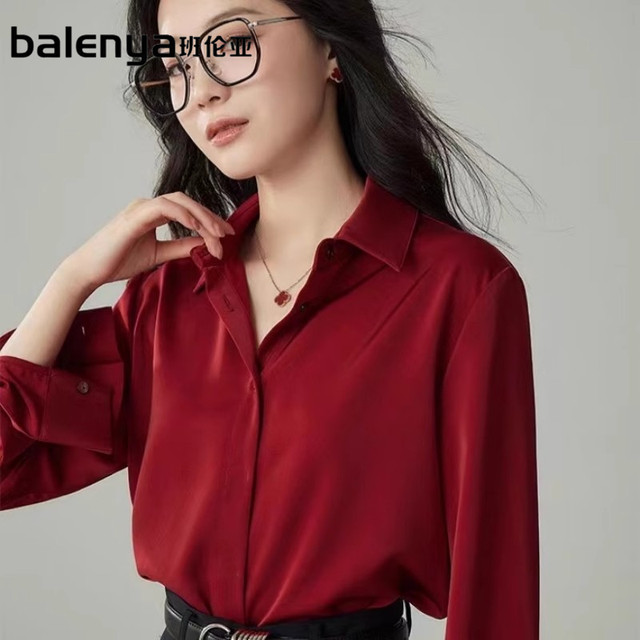 Early autumn new black shirt for women with dark placket design niche ...
