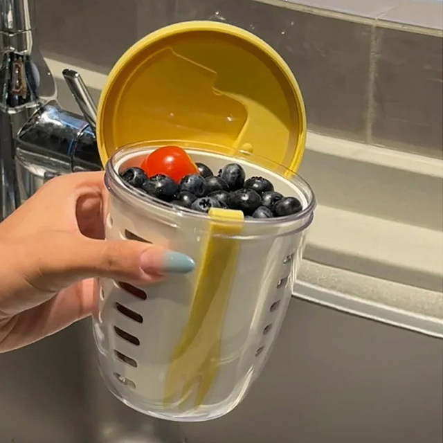 Net Red INS Portable Salad Cup Children's Wild Picnic Fruit Cup with a ...