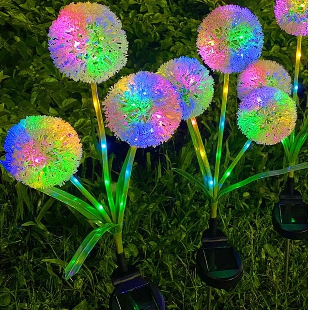 Solar green onion jellyfish lamp ground plug lamp outdoor waterproof ...