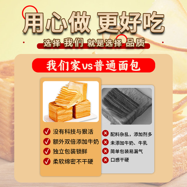 Raw milk hand-shredded thousand-layer toast bread, whole box of Rubik's ...