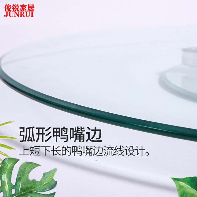 Steel glass home dining table turntable round desktop rotation ...
