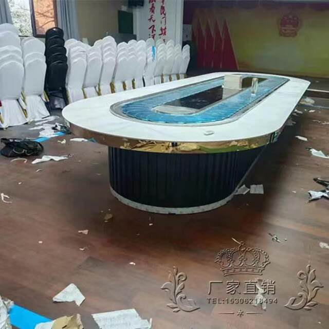Hotel oval dining table electric rotating rectangular hot pot hotel ...