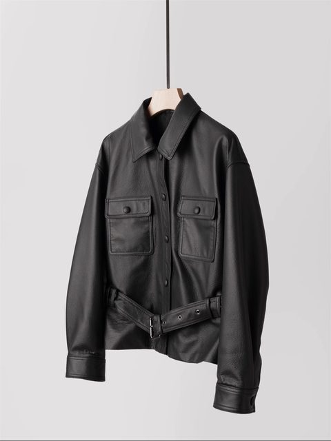 Y*L imported lychee bubble sheepskin short jacket for women single ...