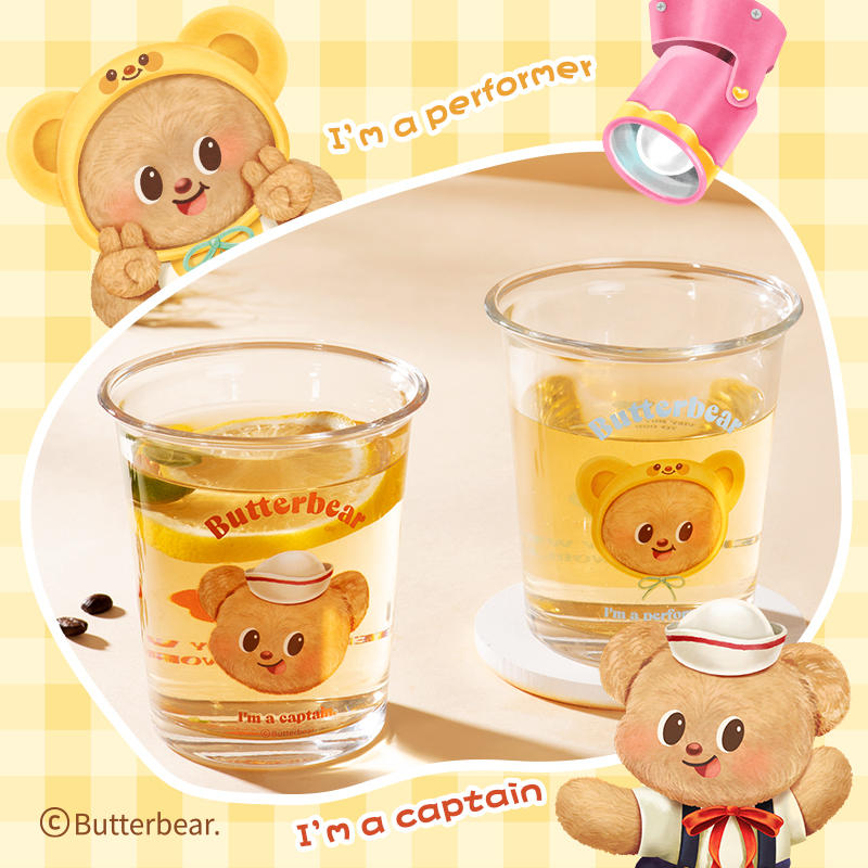 有点淘气 × 黄油小熊玻璃杯370ml*1-淘宝网