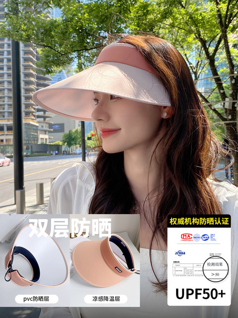 OVANCY strong light-blocking sun hat for women in summer, anti-UV empty ...