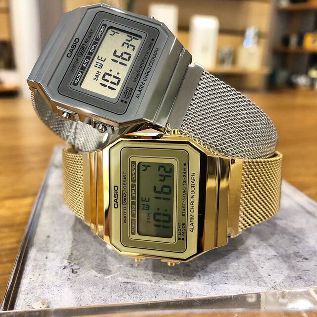 casio trendy electronic watch small square fashion casual watch men's ...