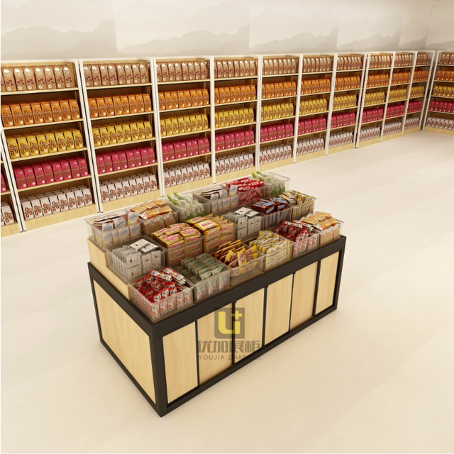 Supermarket shelves convenience store food display rack snack bulk ...