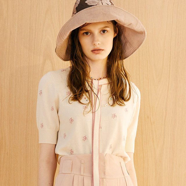 JNINA JNINA Guo Peiling spring and summer new LOGO printed women's T ...