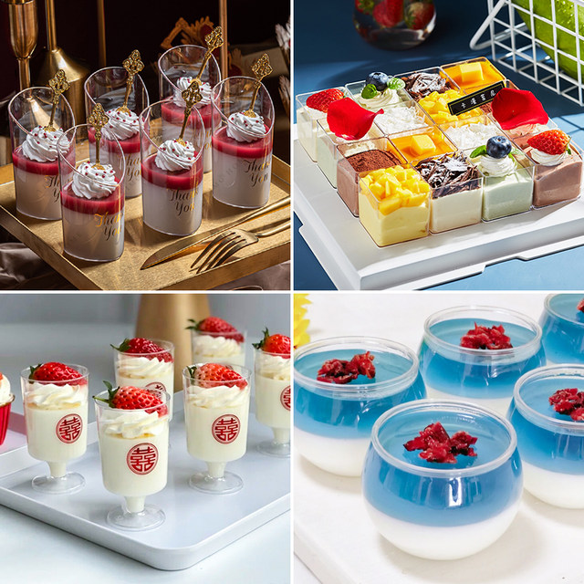 Pudding cup jelly mousse cup dessert table disposable plastic ...