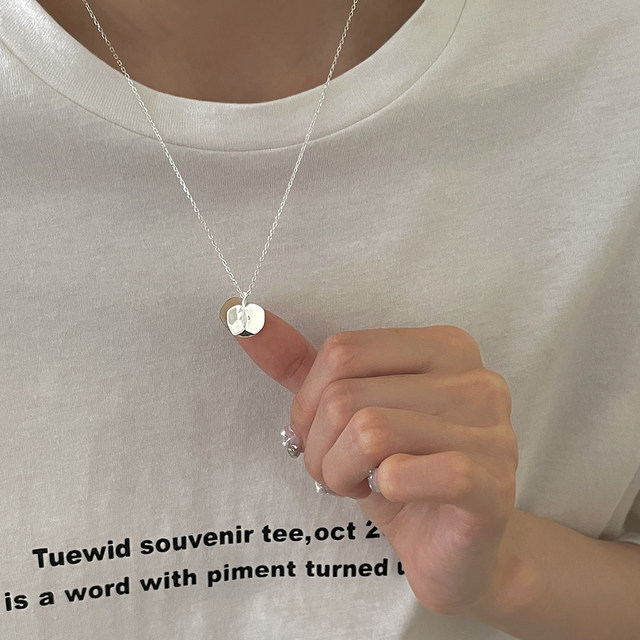 Ping An fruit pendant sterling silver necklace fresh and simple light ...