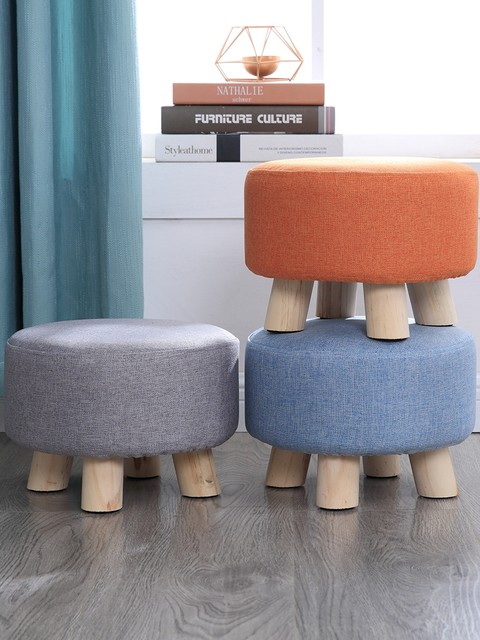 Small stool Internet celebrity home fabric low stool creative living ...