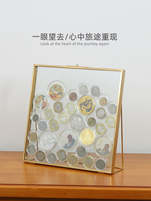 Tourism commemorative coin display stand attraction museum display box ...