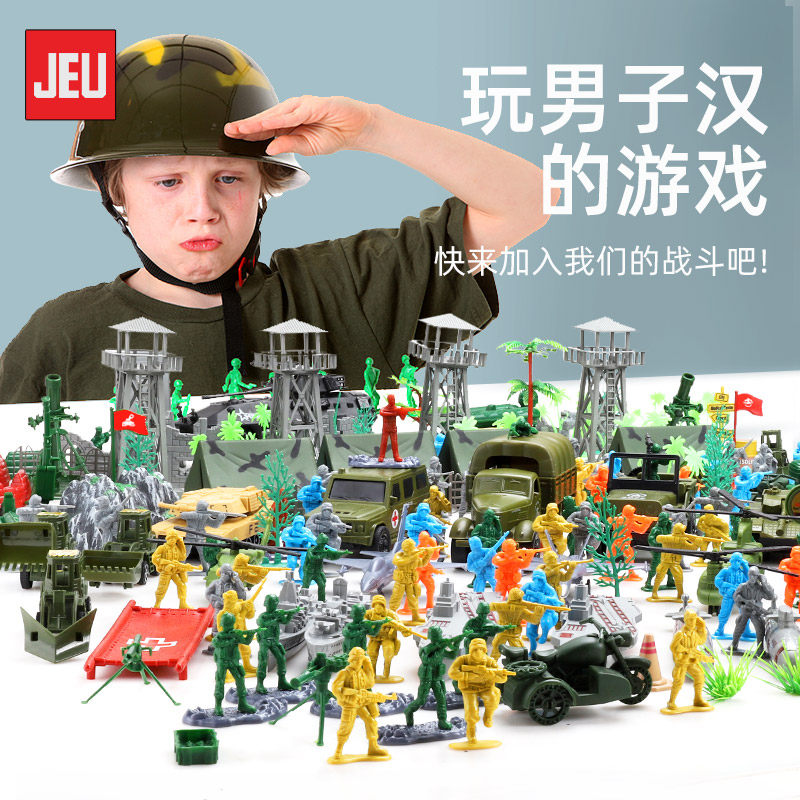 JEU600 Military Soldiers Model Toy - 24 War Corps Plastic Doll Scene ...