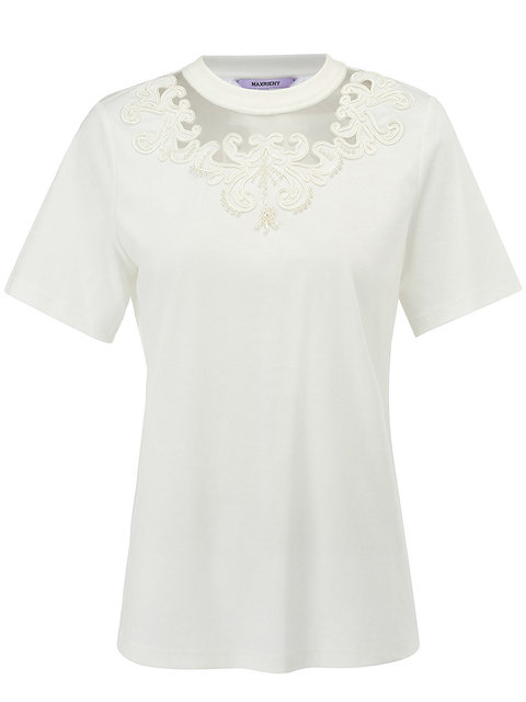 Maxrieny Exquisite Palace Retro Style Loose T-Shirt Half-Sleeve Niche ...