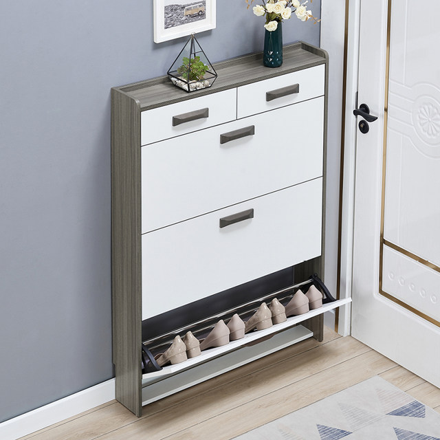 Ultra -thin shoe cabinet 17cm Household door Economy multifunctional ...