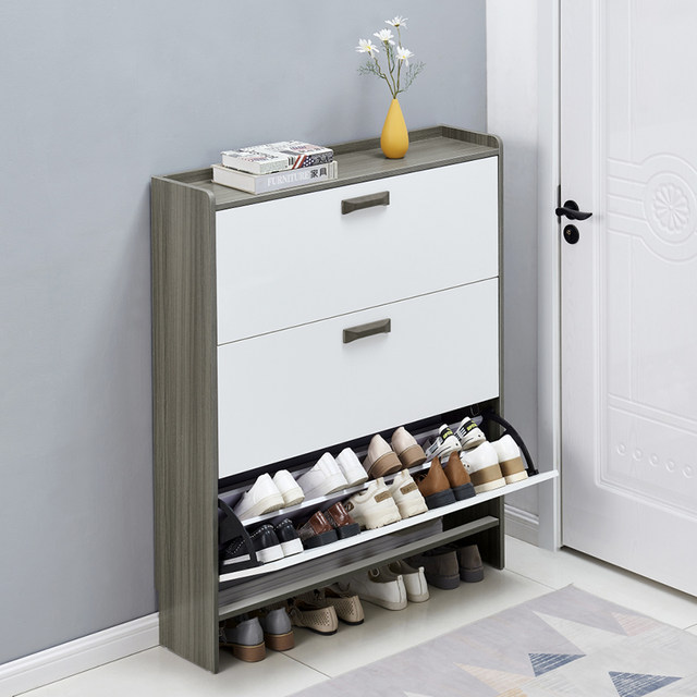 Ultra-thin shoe cabinet 17cm home door economical tipping bucket narrow ...