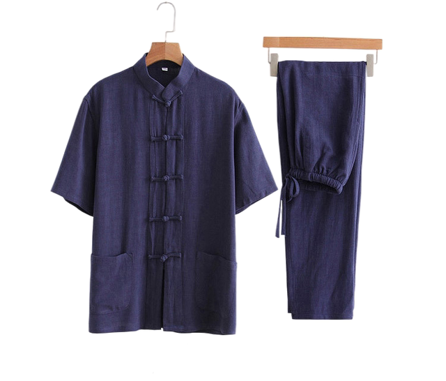 Summer linen set Chinese retro Tang clothing Hangshi clothing Tai Chi ...
