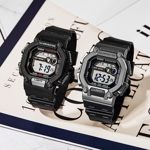 CASIO Casio watch men's and women's small square retro student sports ...