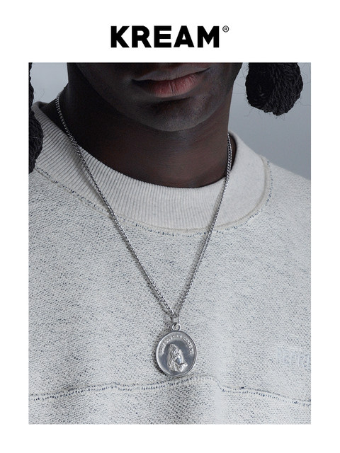 KREAM original S925 sterling silver praying hands pendant men's hip-hop necklace women's ...