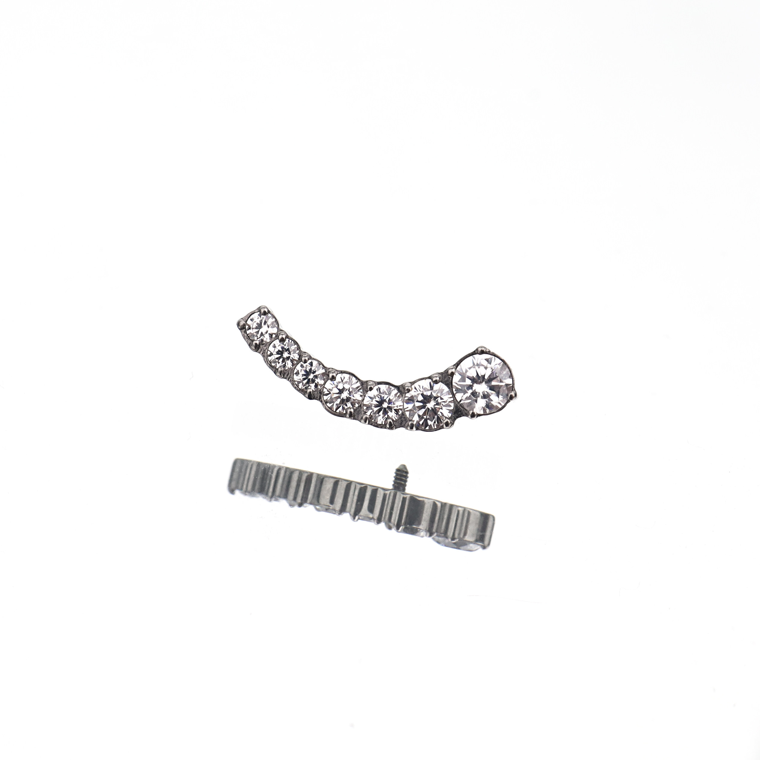 ShinmaF-136 Titanium Alloy Curved Zircon Gradient Anodized Lip Nail Ear ...