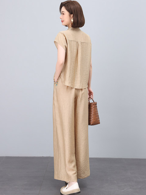 A huge and beautiful ice silk suit for women 2025 new summer set of ...