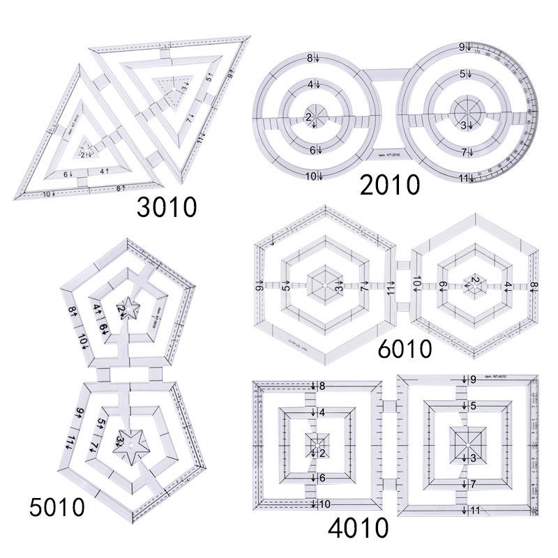 Double hexagonal acrylic patchwork tingling tool patchwork drawing ruler