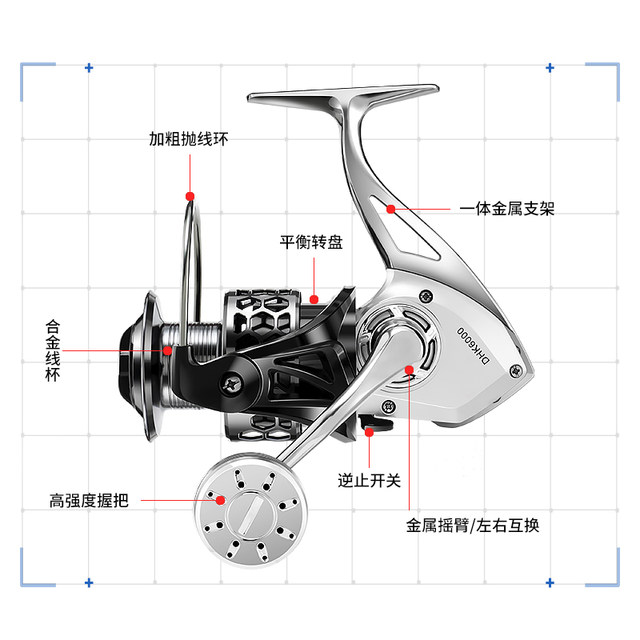 15-axis anti-seawater fishing wheel, all-metal fishing wheel, spinning ...