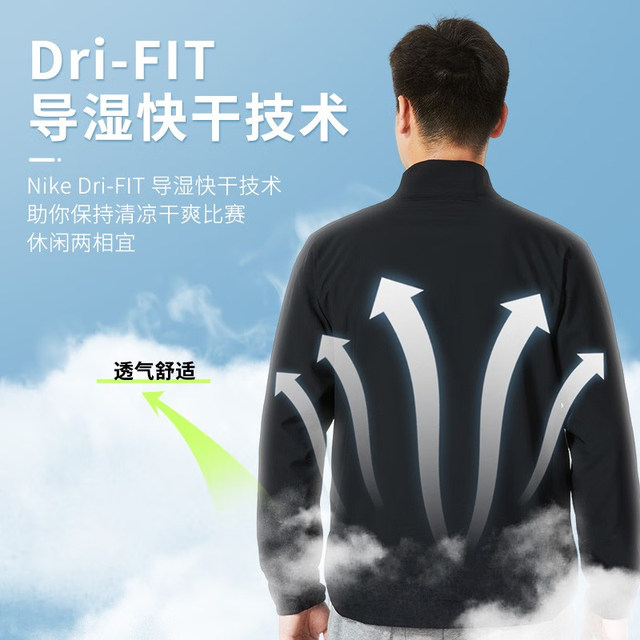 New men's Nike jacket - quick-drying breathable woven stand-up collar ...