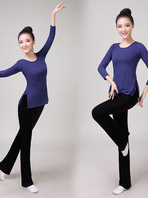 Dance practice suit adult female modern dance modal slit body shape ...