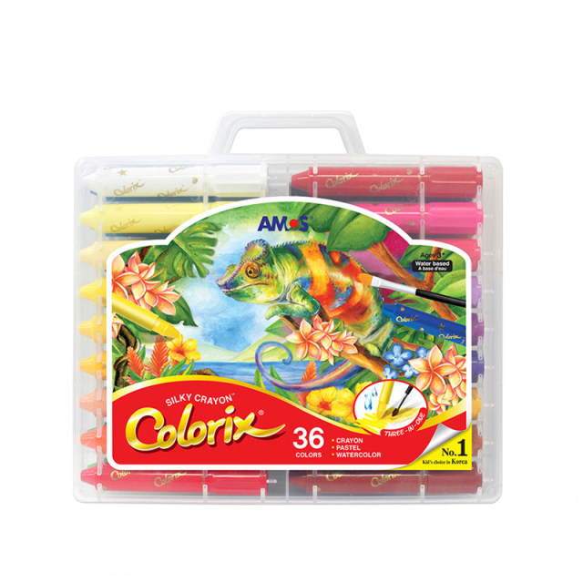 Korean amos rotating crayons 12 colors/24 colors baby colorix water ...