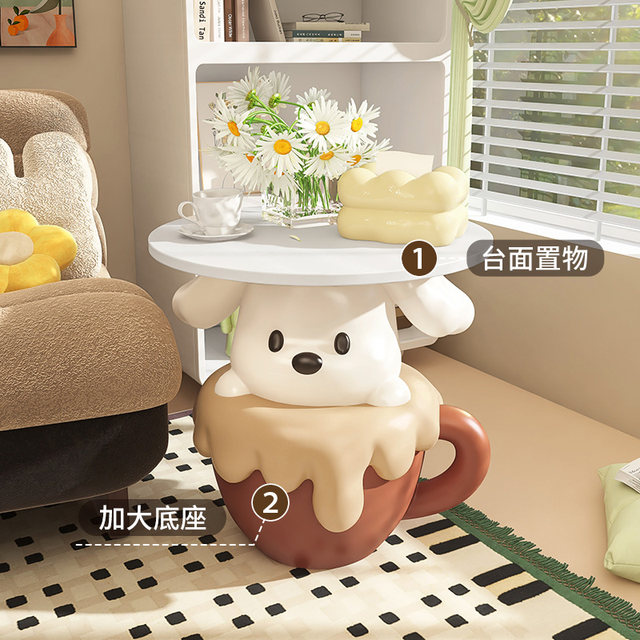 Cute teacup dog animal side table living room coffee table sofa corner ...