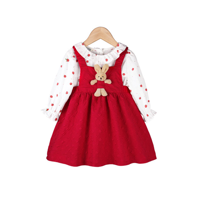 Girls' Spring Dress 2024 Early Spring New Western Children's Vest Skirt ...