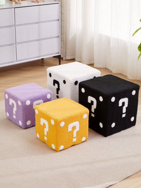 Household small stool low stool Mario question mark square stool living ...