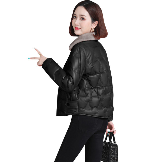 Haining genuine leather down jacket for small people 2021 new autumn ...