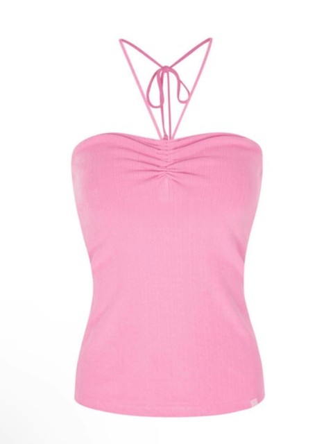 Unique SEI Korean version simple sexy cute slim pink halter neck strap ...