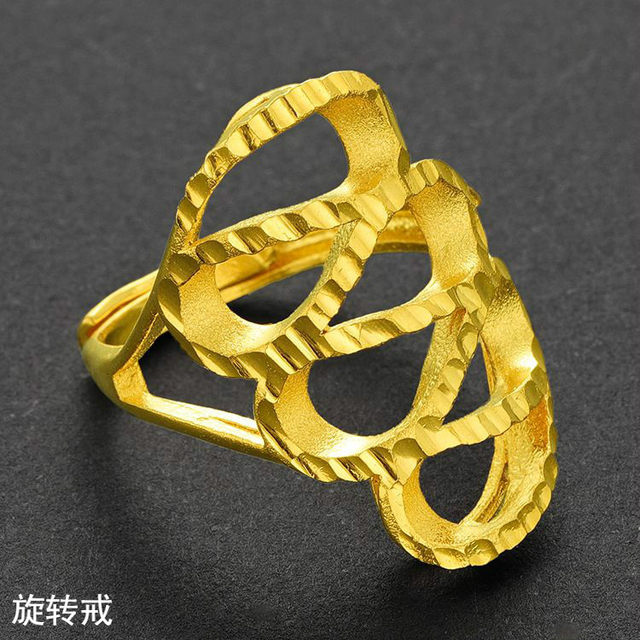 Vietnamese sand gold ring for women, 24K gold-plated ring for women ...