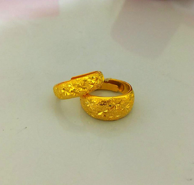 Vietnamese sand gold rings do not fade 24K couple rings gold-plated men ...