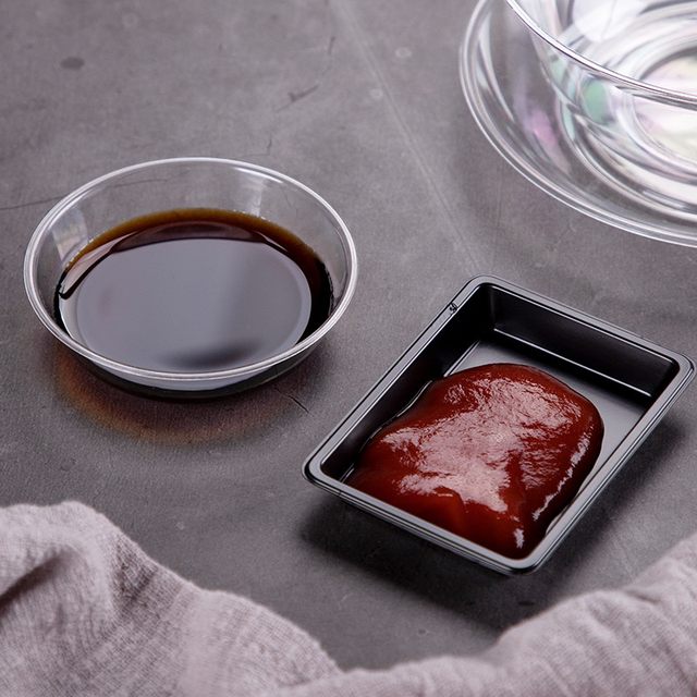 Petunia 40ml disposable plastic sauce condiment dumpling plate with ...