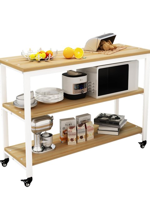 Movable kitchen table vegetable cutting table simple dining table with ...