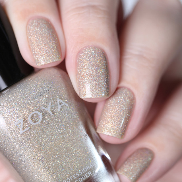 Authentic zoya nail polish nude beige holographic smoothie zp883 BRIGHTON diamond champagne shimmer